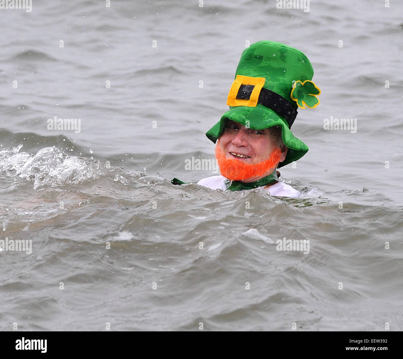 Milford CT USA-- Rich Gorman of Milford enjoys a swim in Long Island ...