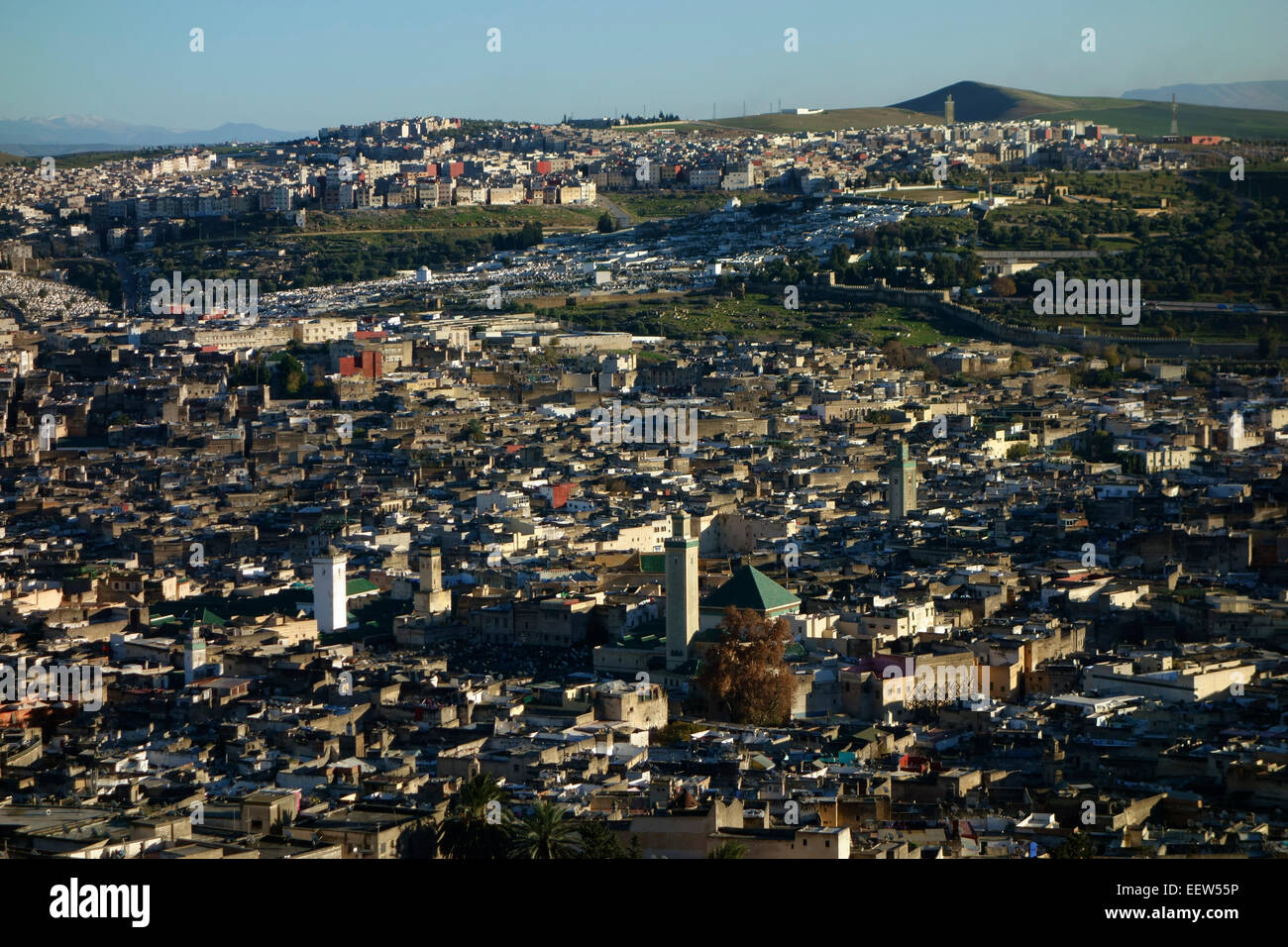 Aerial view of Medina in Fez on sunset, Morocco, Africa Stock Photo - Alamy
