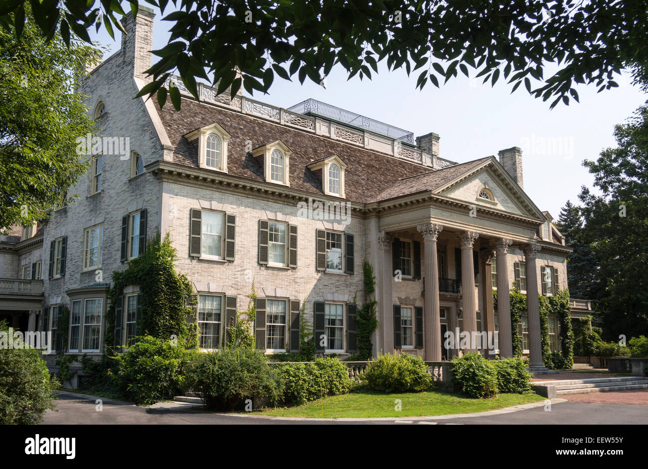 George Eastman House Front facade. The front facade of the large ...