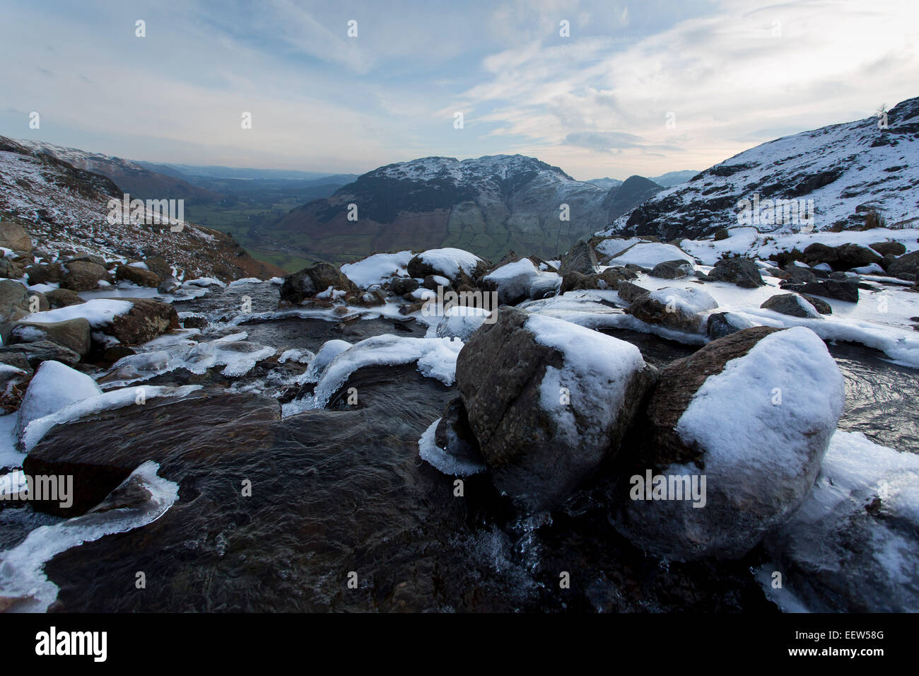 Stickle Tarn and Jack's Rake scramble in winter, Great Langdale, Lake ...
