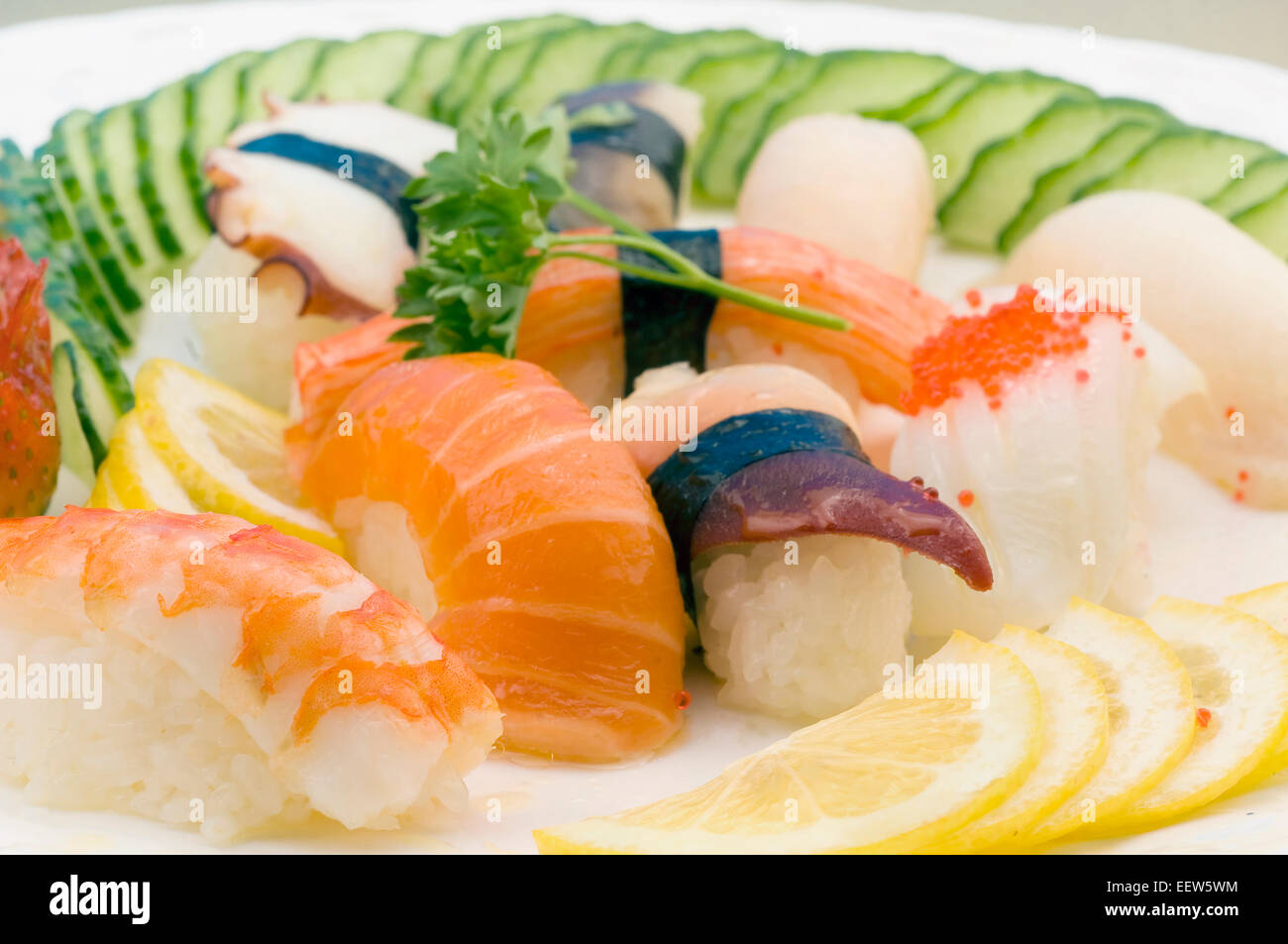 Nigiri sushi platter Stock Photo - Alamy
