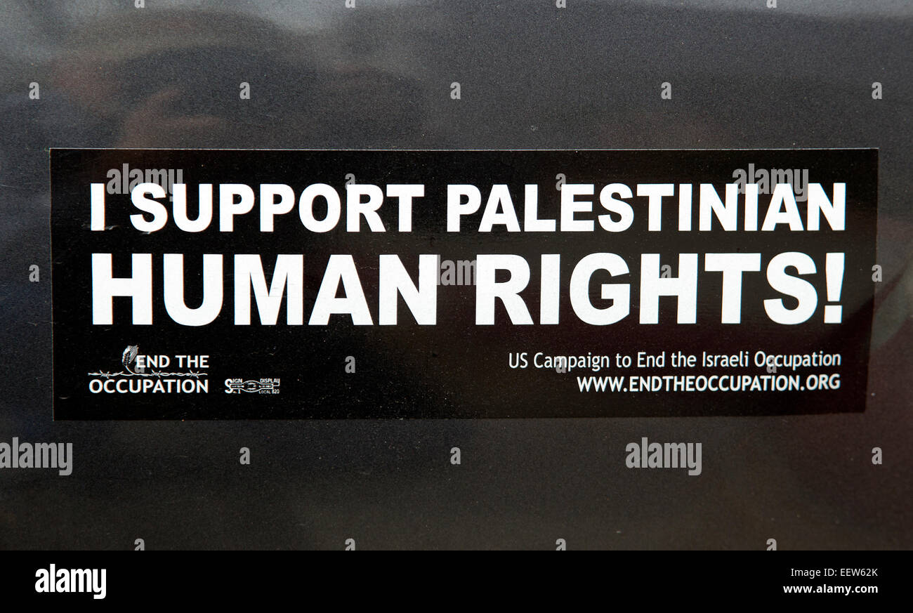 Pro Palestinian Bumper Sticker Stock Photo - Alamy