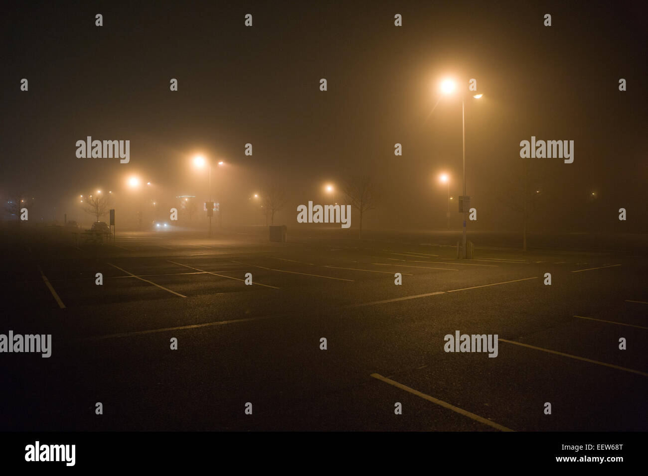 Belfast, UK. 21st January, 2015. UK Weather: Nearly empty Dense fog ...