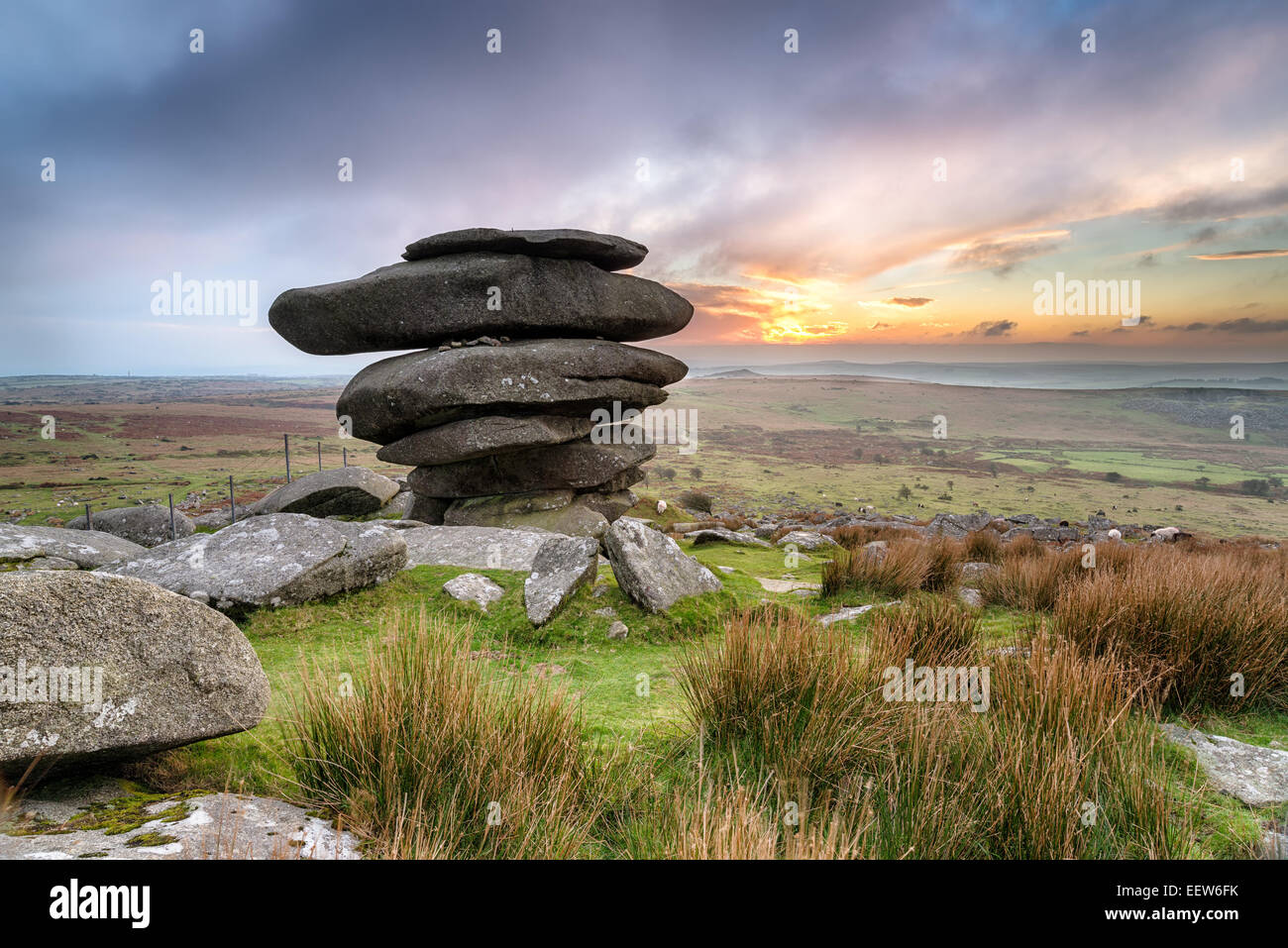 The Cheesewring a huge granite rock formation near the Minions on ...