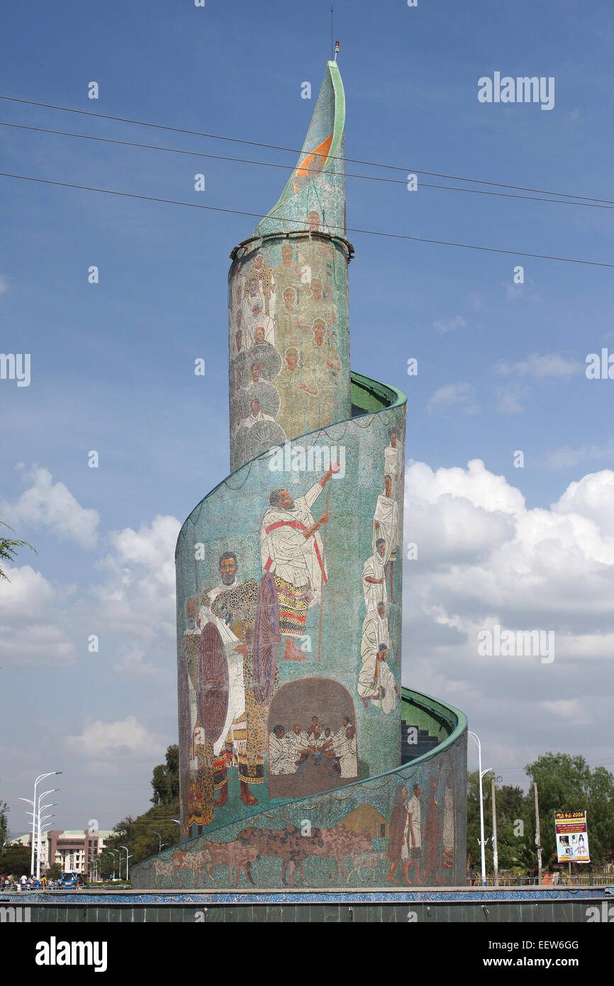 AWASSA, ETHIOPIA - NOVEMBER 15, 2014: Memorial for the different ...
