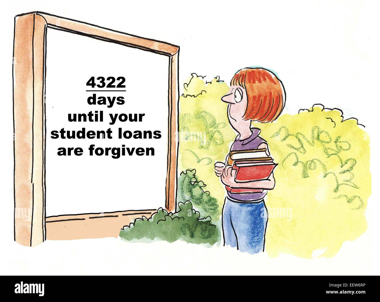 Cartoon college student looking sign hi-res stock photography and ...