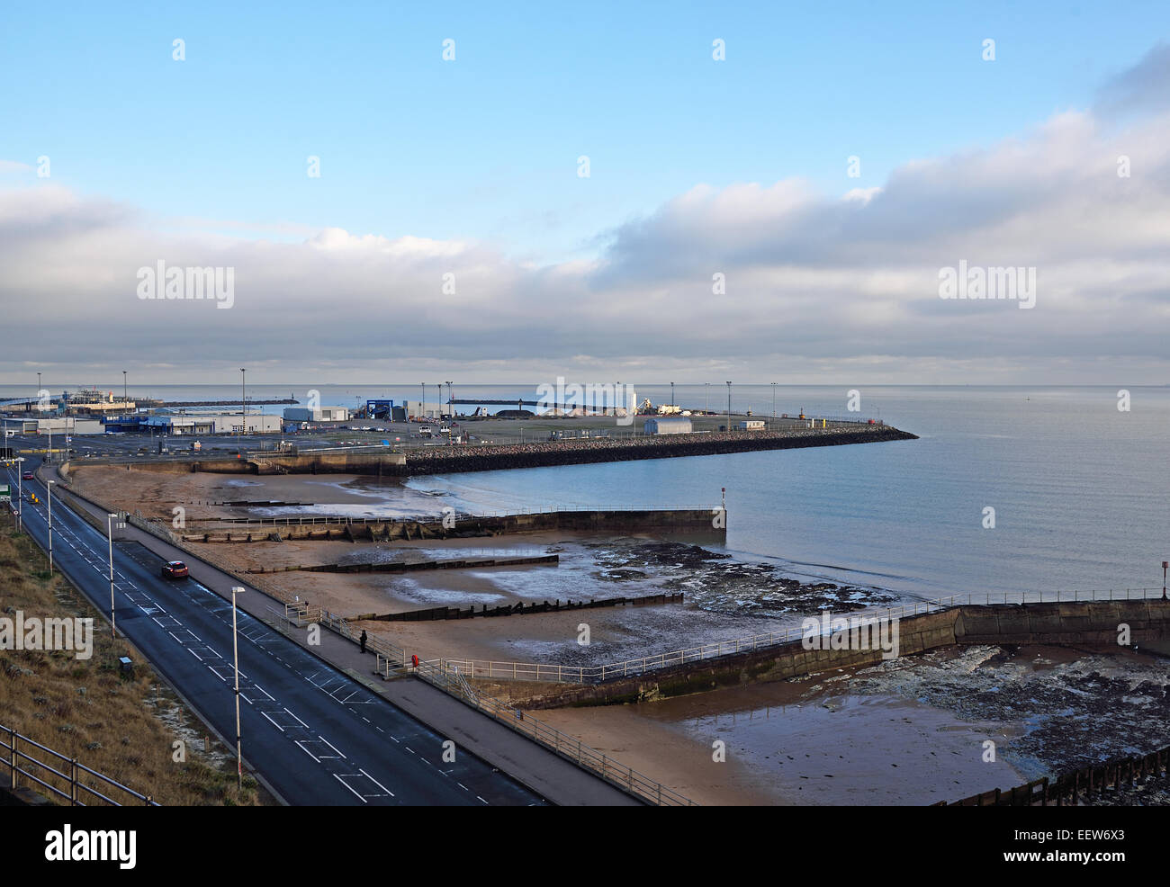Western Undercliff area, looking towards Port of Ramsgate and Ferryport ...