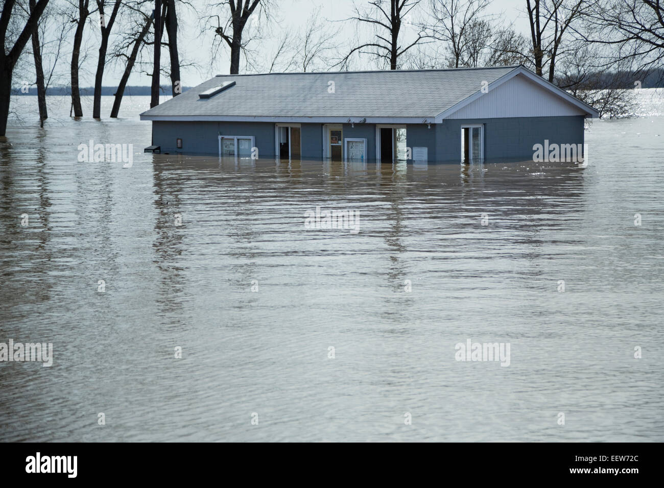 View of flooded house Stock Photo - Alamy