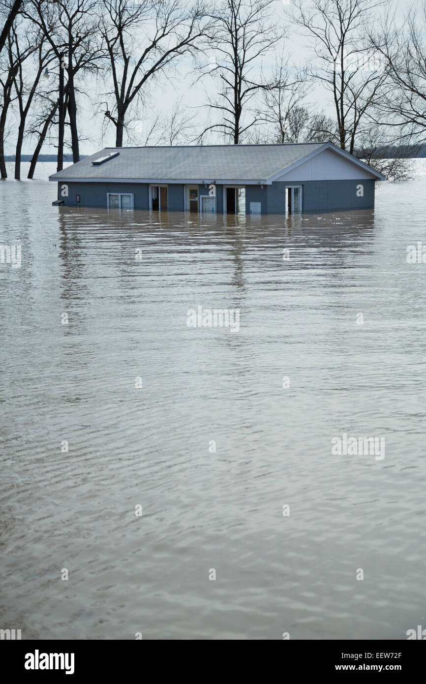 View of flooded house Stock Photo - Alamy