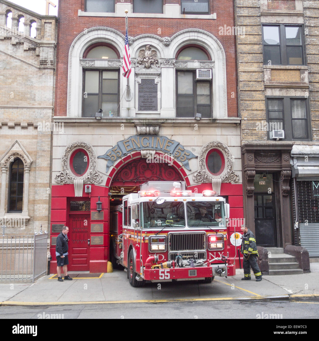 Backing in Fire Engine 55. It is a tight fit to get the modern engine ...