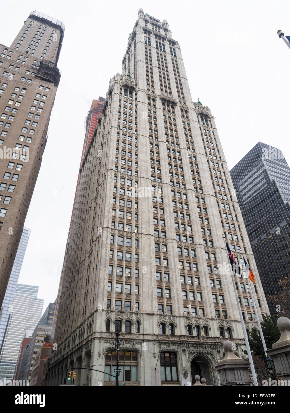 Woolworth Building from 1931, an early US Skyscraper from below.. For a ...
