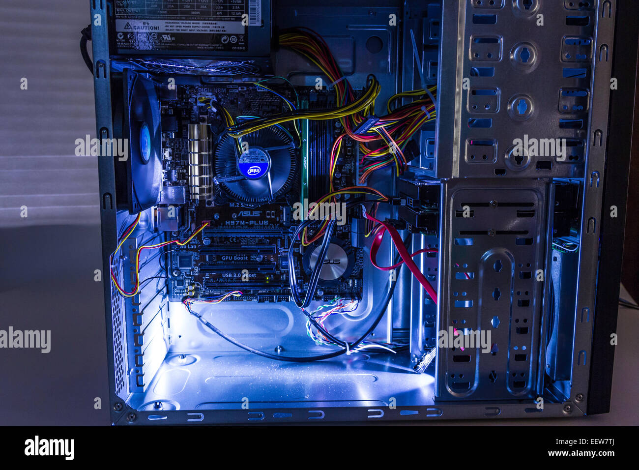 The internals of a new computer built to be a home server or NAS ...