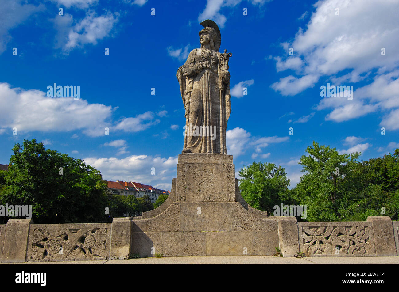 Maximilian Bridge, Pallas Athena Statue, Maximilianstrasse, Munich ...