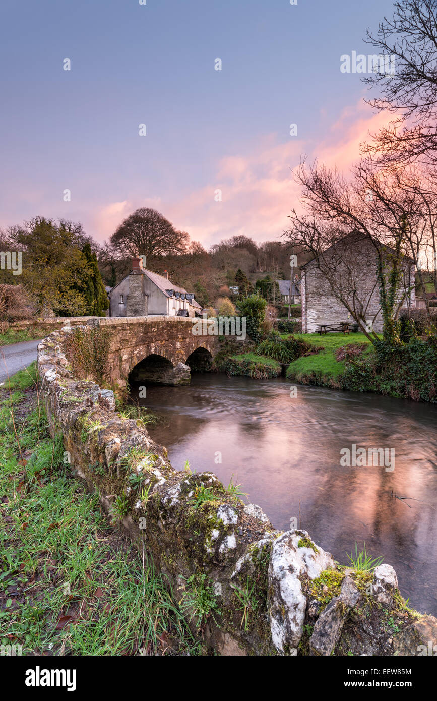 The Lerryn River as it flows under an old granite bridge at Couch's ...