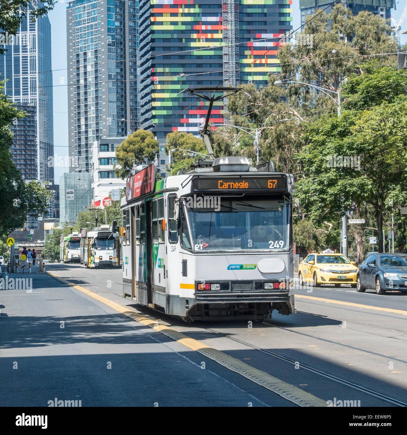 Trams in Swanston Street, Melbourne, Australia Stock Photo - Alamy