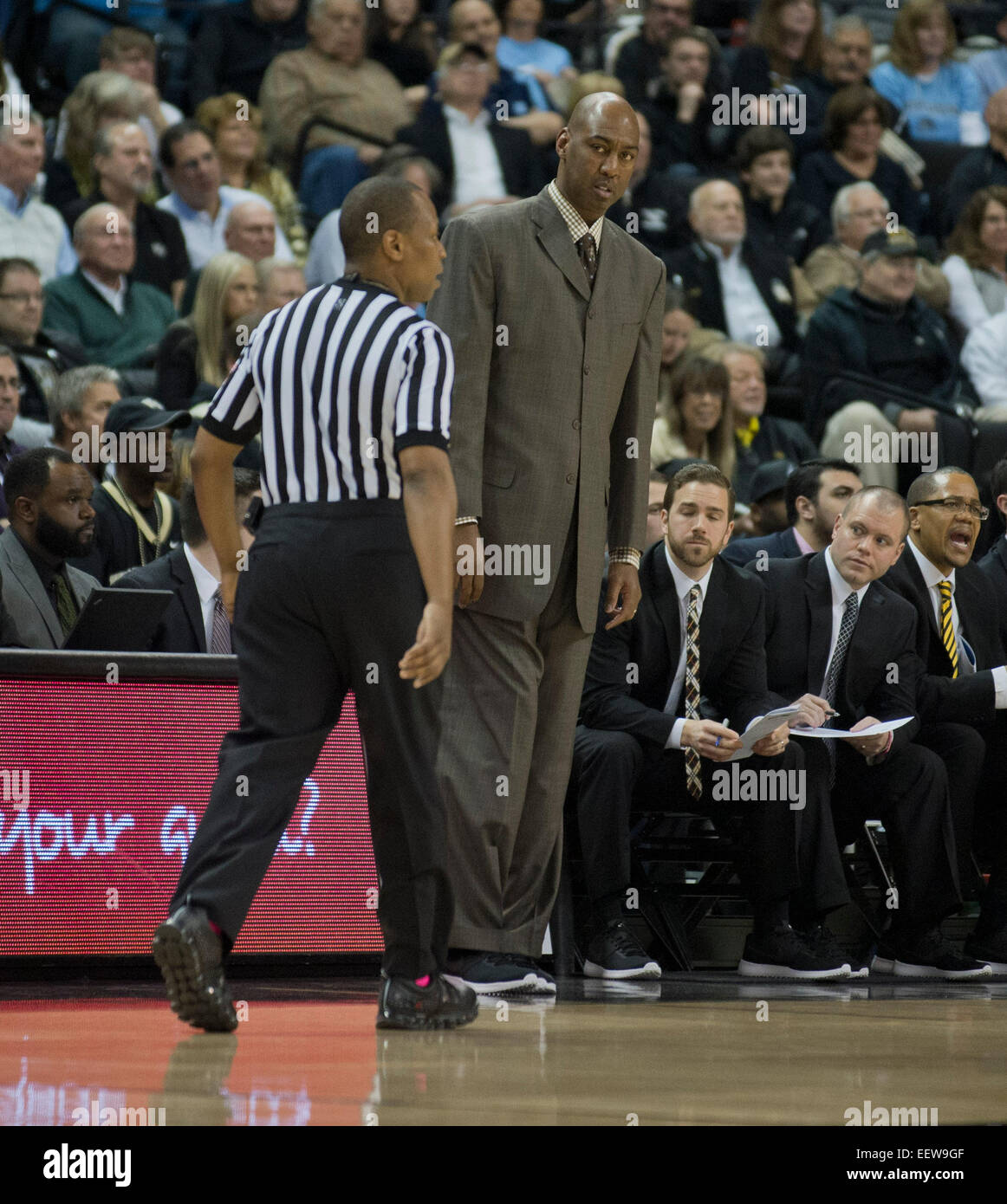 Winston-Salem, NC, USA. 21st Jan, 2015. Wake Forest Demon Deacons head ...