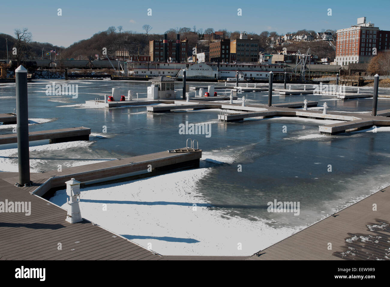 Frozen ice harbor Stock Photo - Alamy