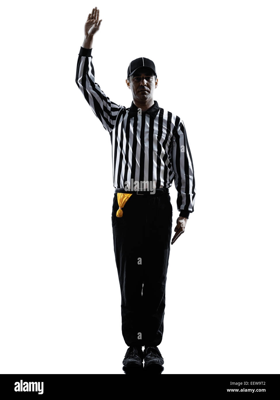 american football referee gestures in silhouette on white background ...
