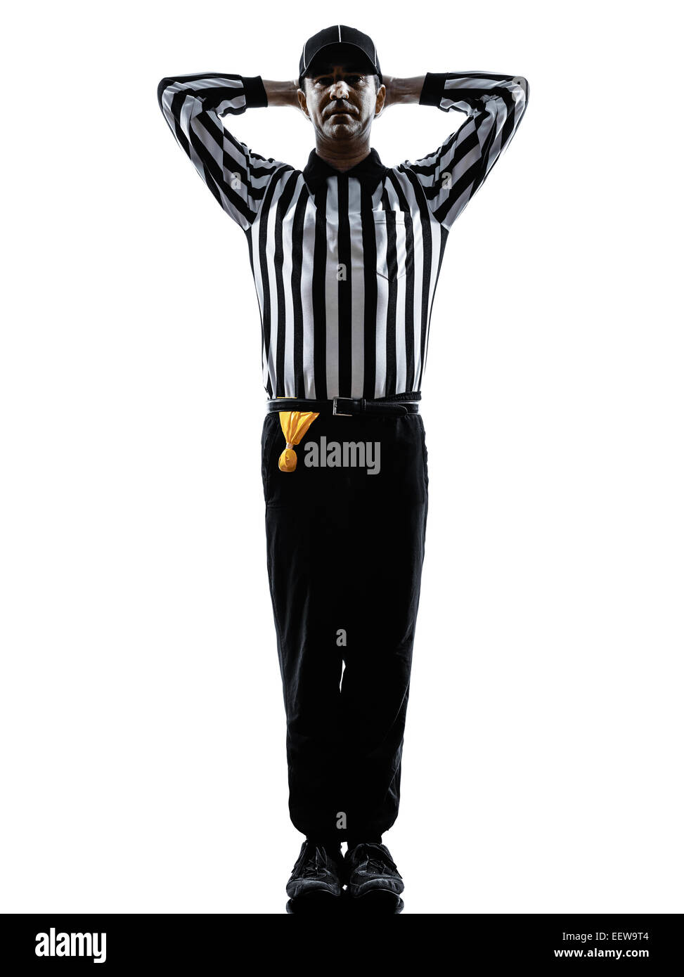american football referee gestures in silhouette on white background ...