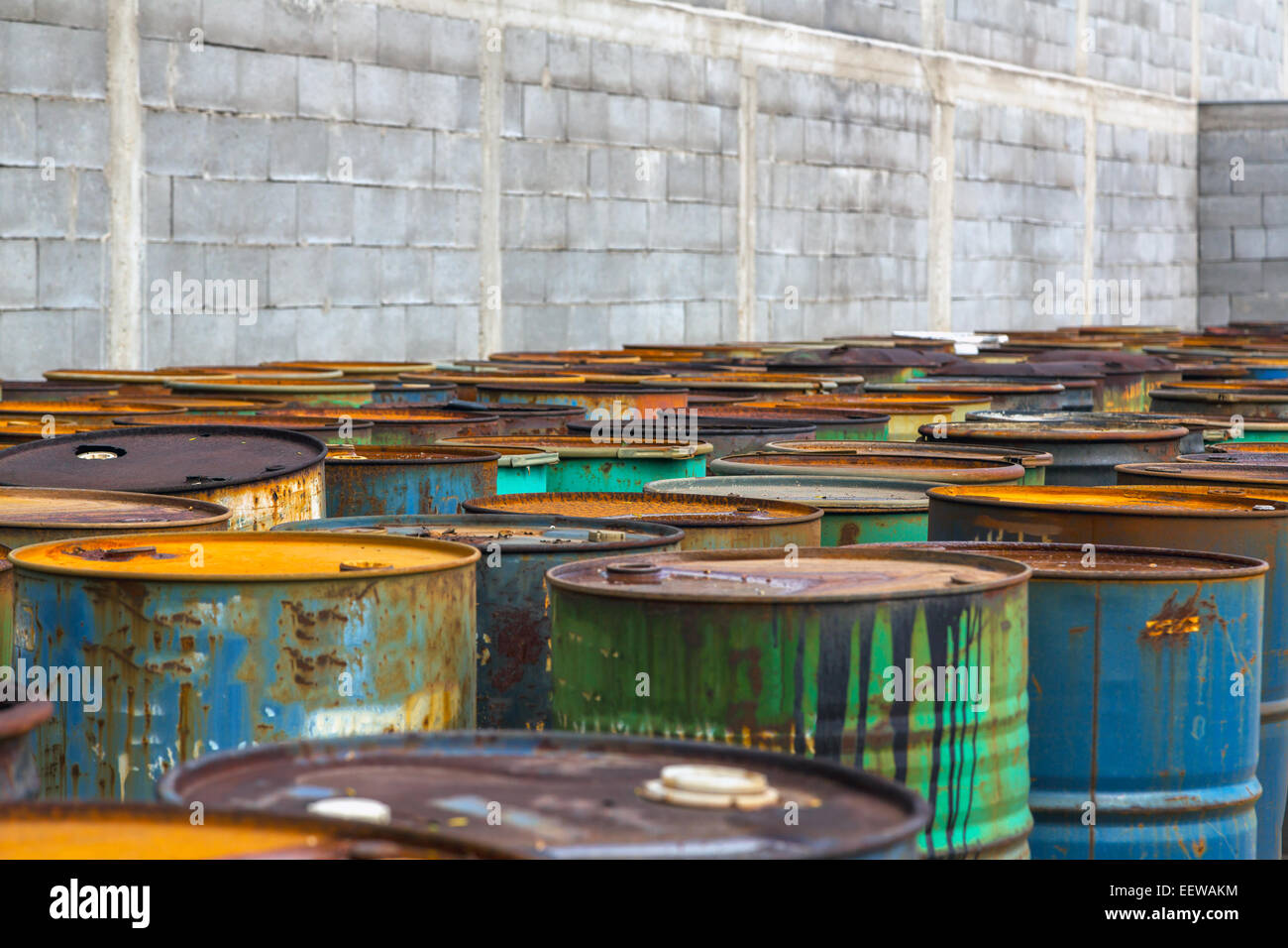 Several barrels of toxic Stock Photo - Alamy