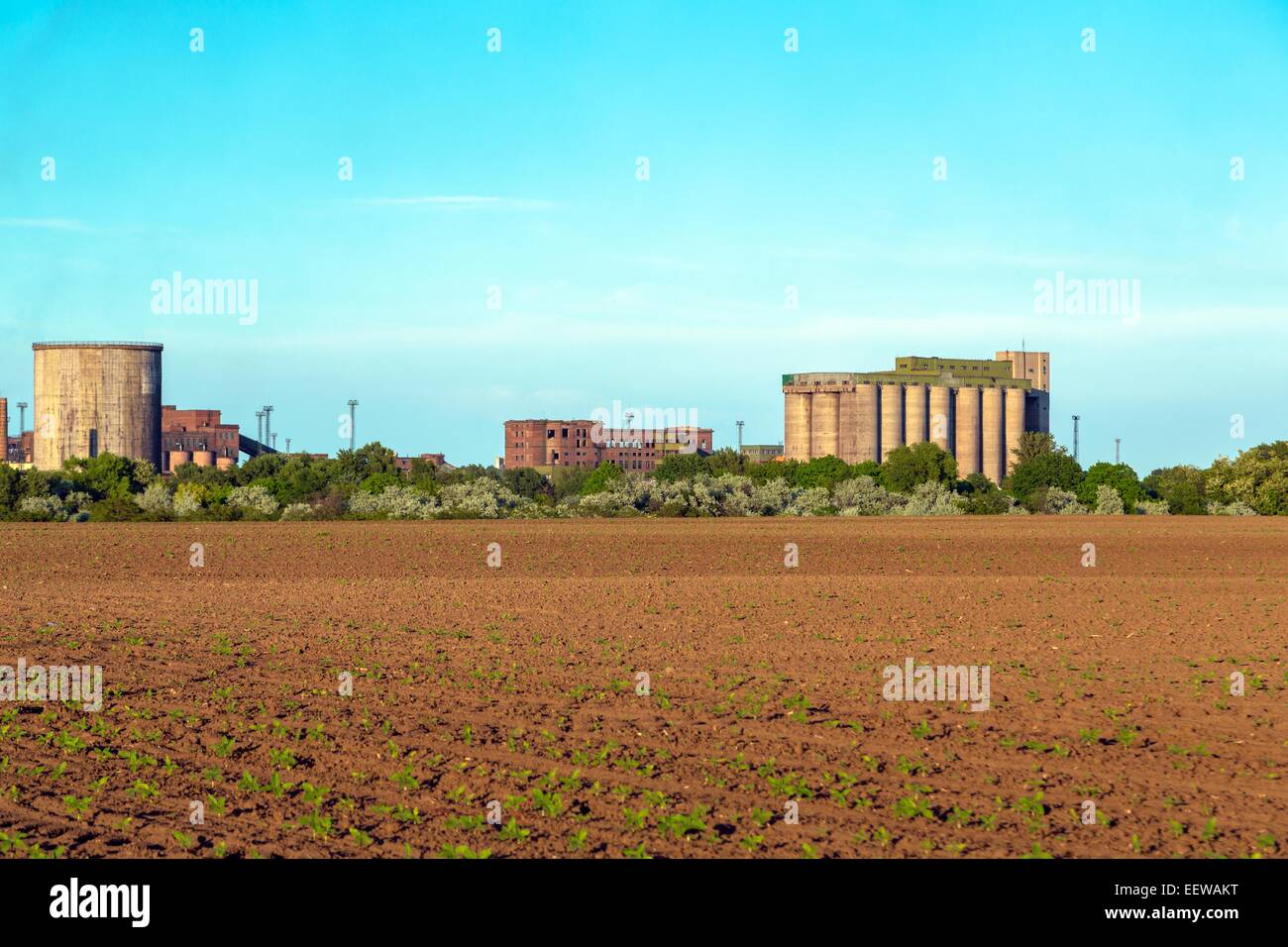 Rural landscape with factory Stock Photo - Alamy