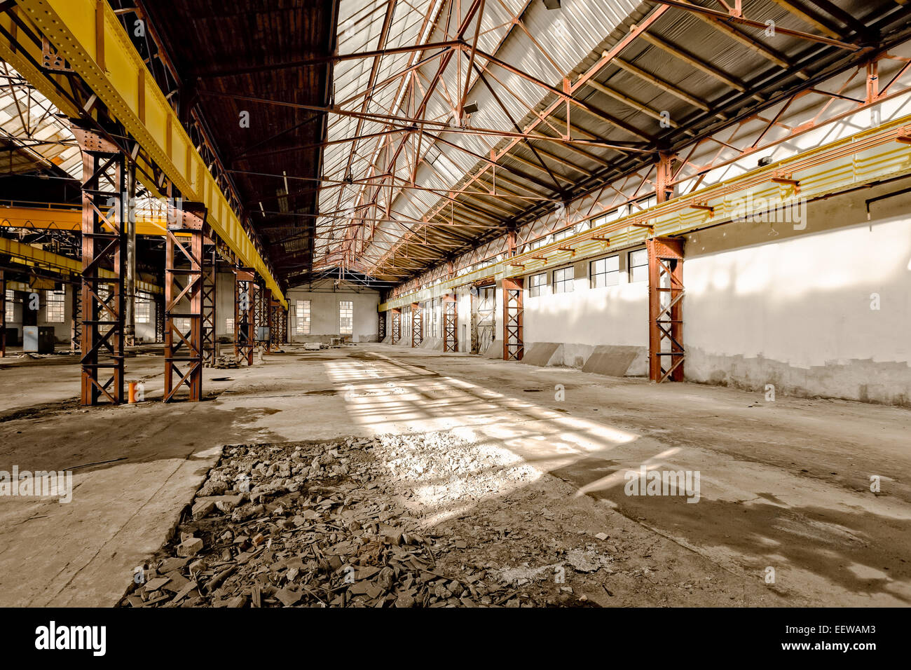 Electricity distribution hall in metal industry Stock Photo - Alamy