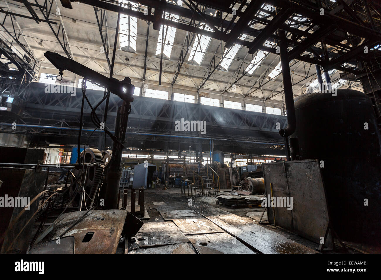 Large empty hall with concrete walls Stock Photo - Alamy