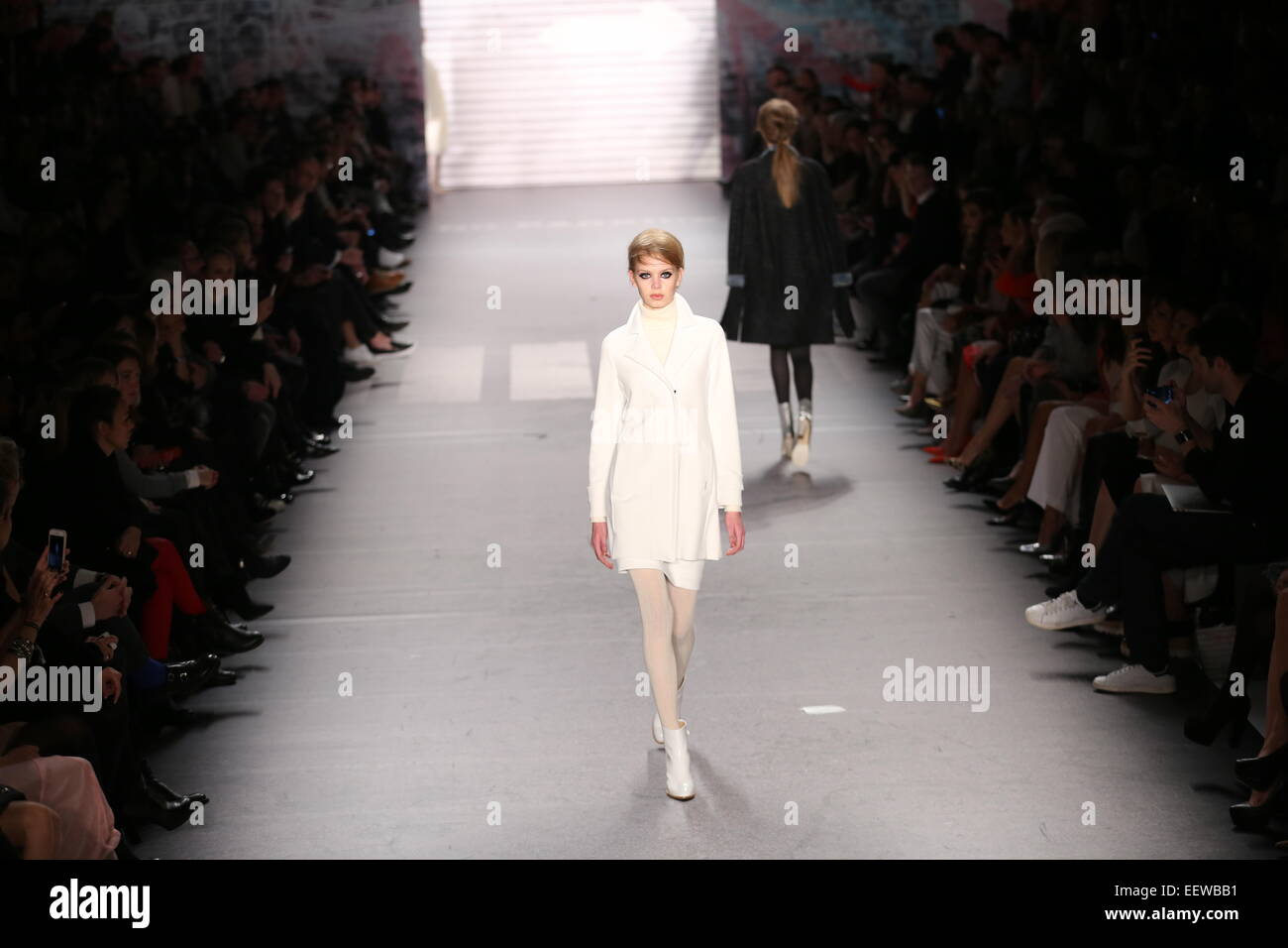 Mercedes-Benz Fashion Week Autum/Winter 2015 in Berlin. A model ...