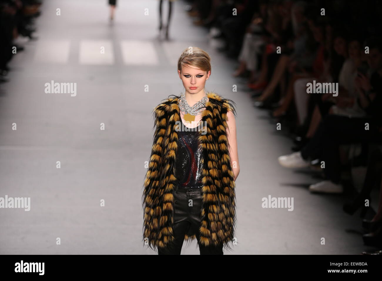 Mercedes-Benz Fashion Week Autum/Winter 2015 in Berlin. A model ...