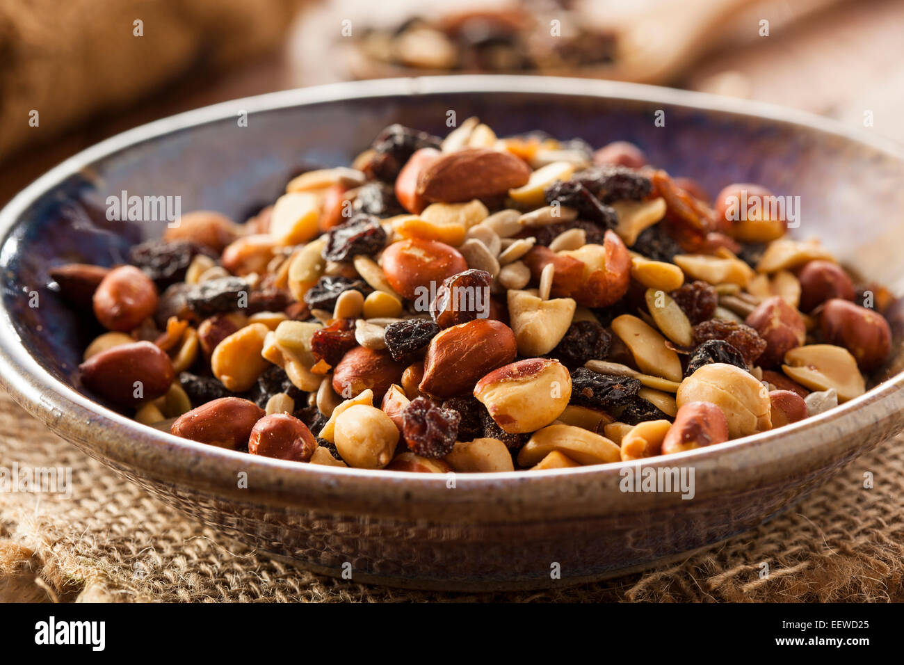 Raw Organic Homemade Trail Mix with Nuts and Fruits Stock Photo - Alamy