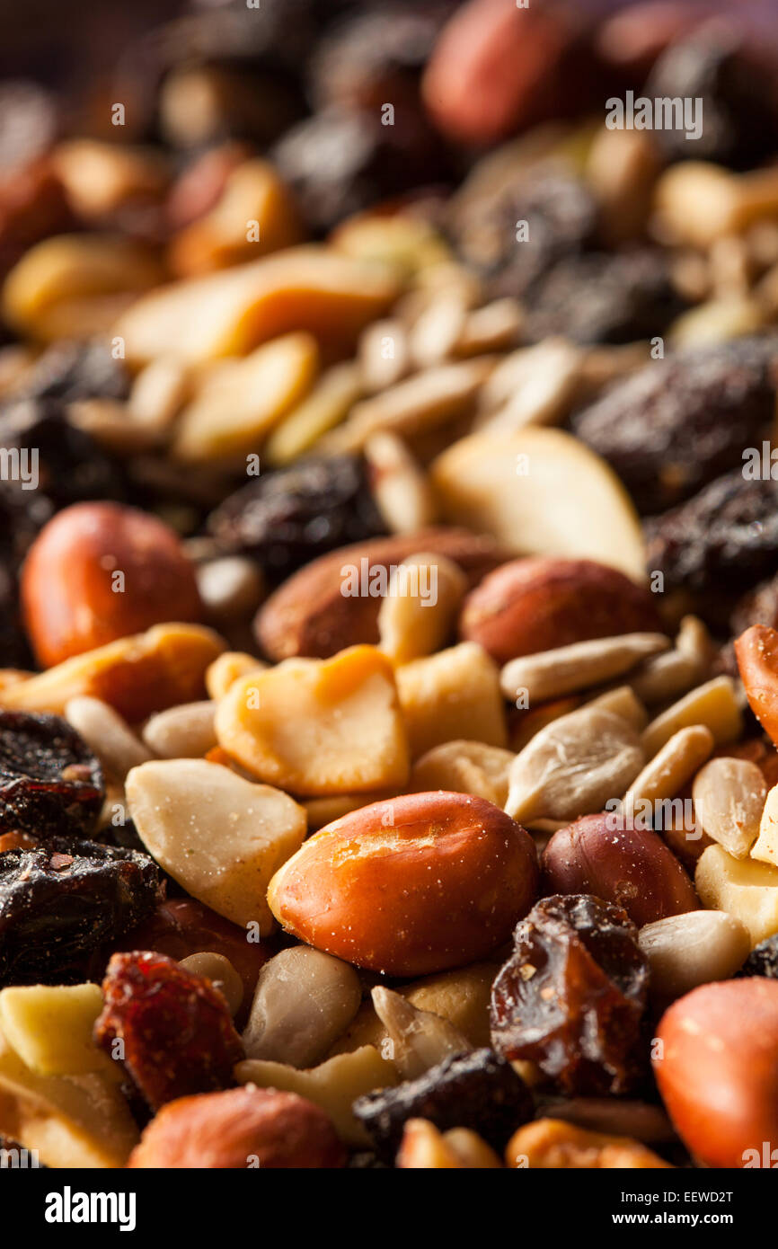 Raw Organic Homemade Trail Mix with Nuts and Fruits Stock Photo - Alamy
