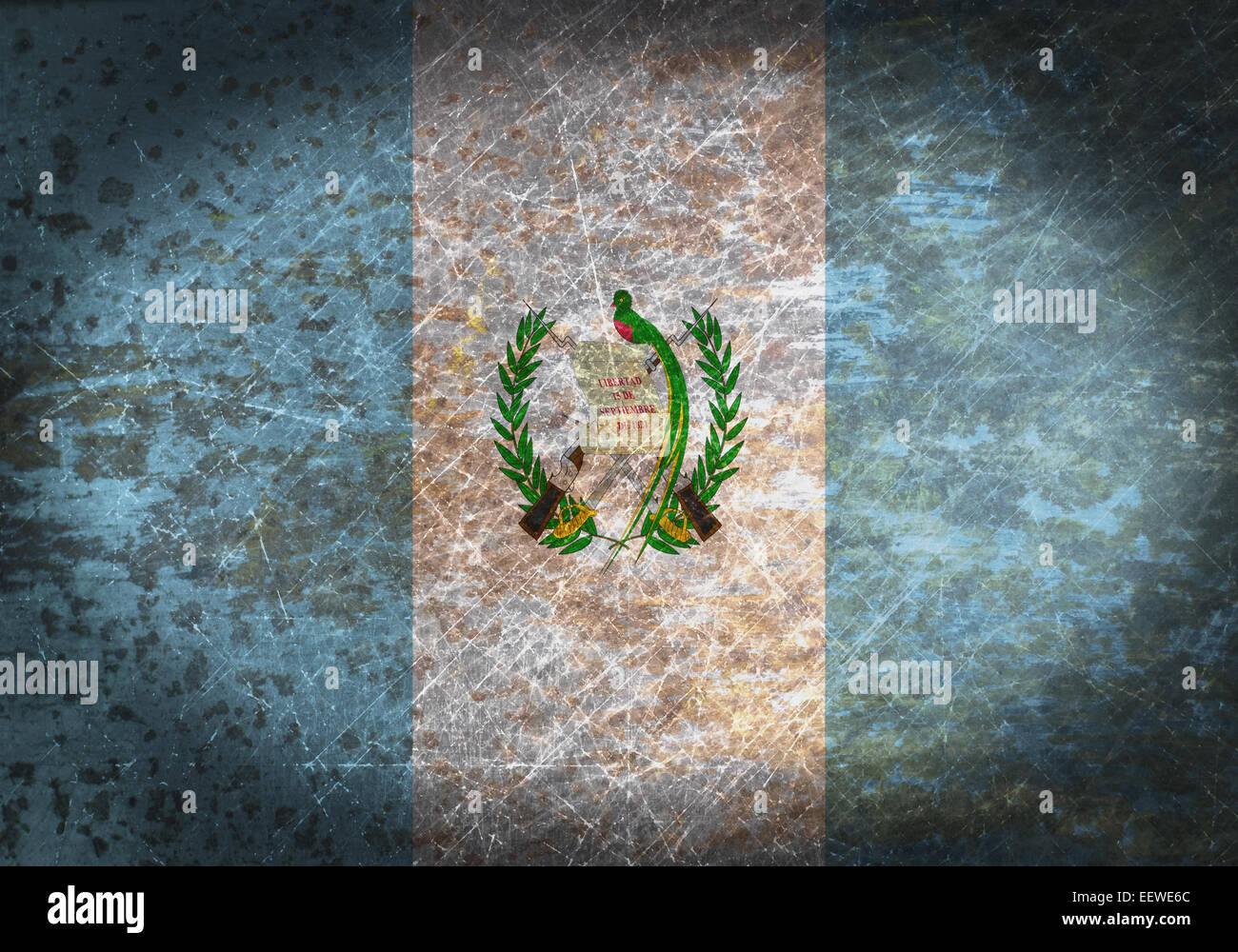Old rusty metal sign with a flag - Guatemala Stock Photo - Alamy