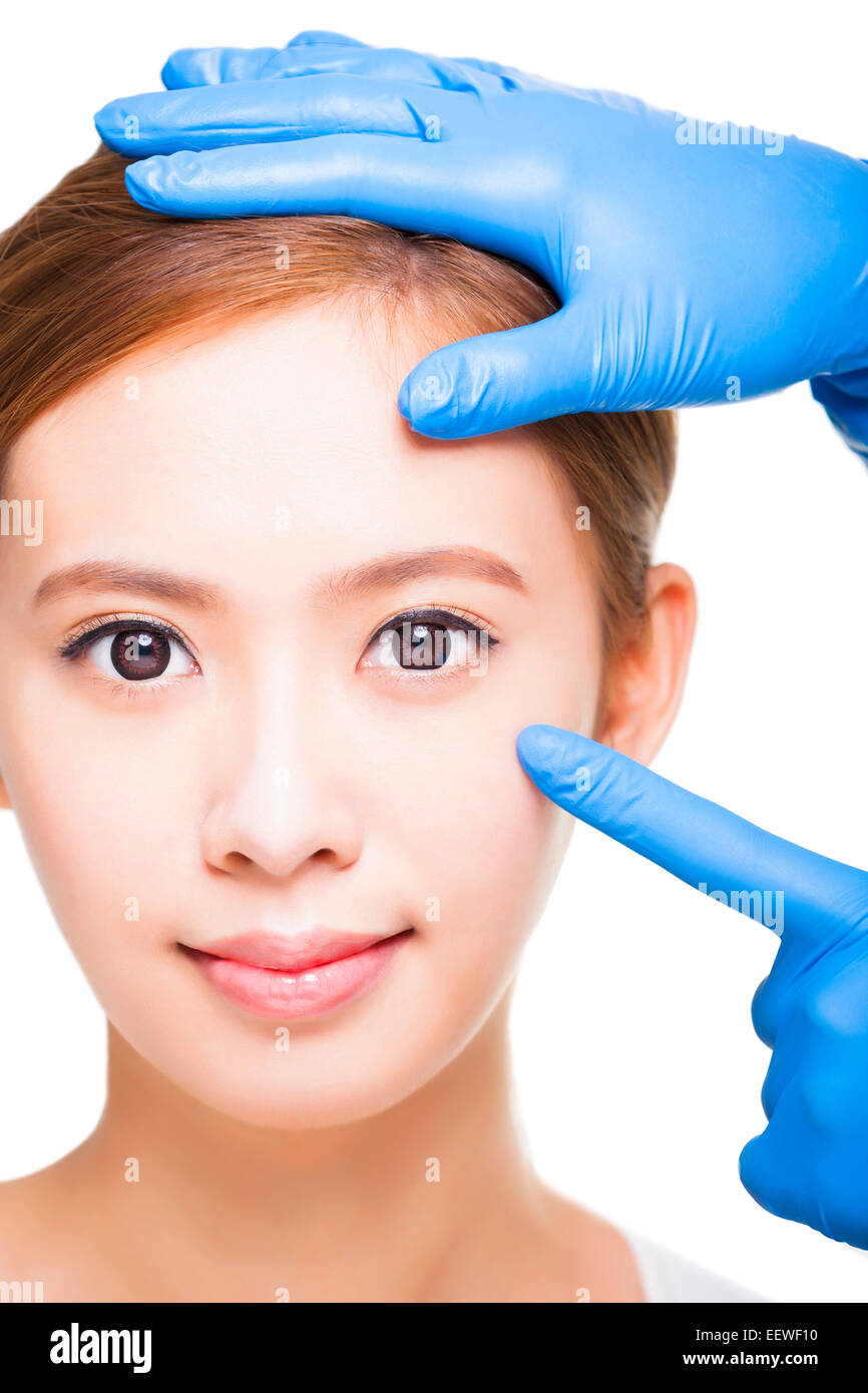 young attractive woman face and medical beauty concept Stock Photo - Alamy