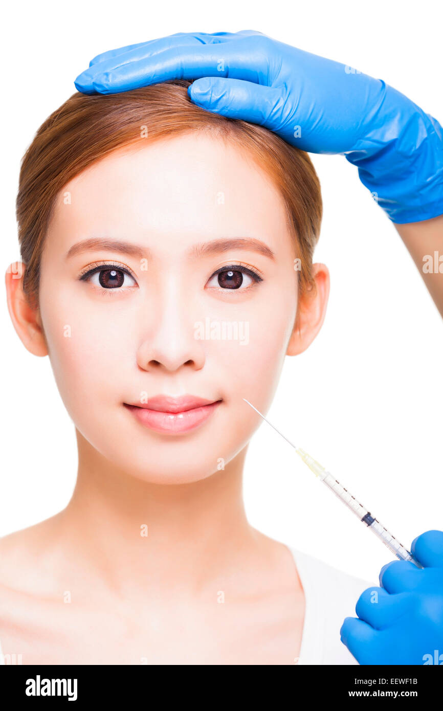 beautiful woman gets injection.medical beauty concept Stock Photo - Alamy