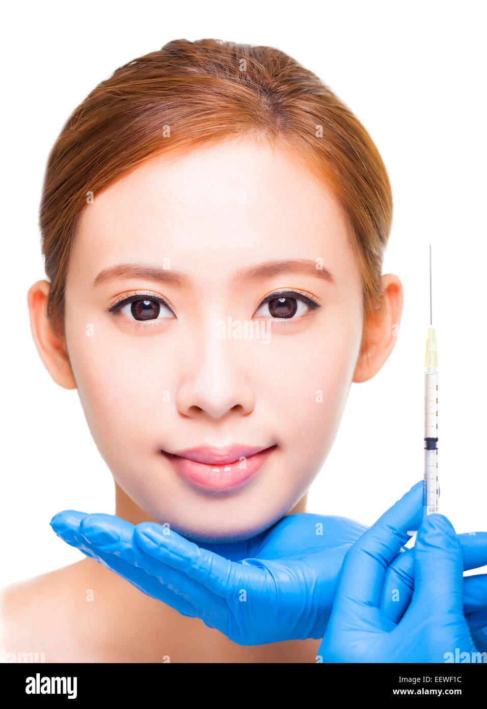 beautiful woman gets injection.medical beauty concept Stock Photo - Alamy