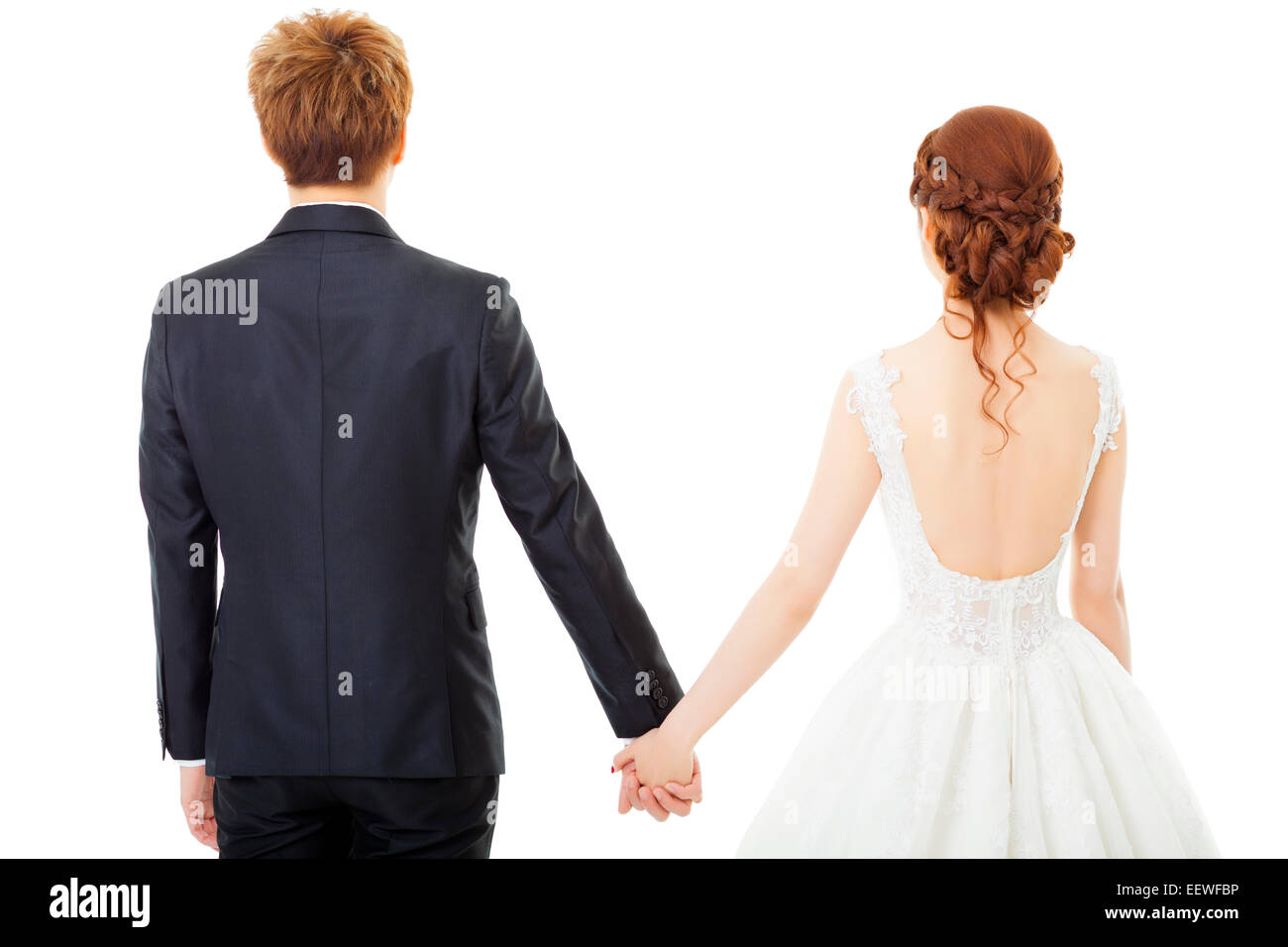 Bride and groom back view Cut Out Stock Images & Pictures - Alamy
