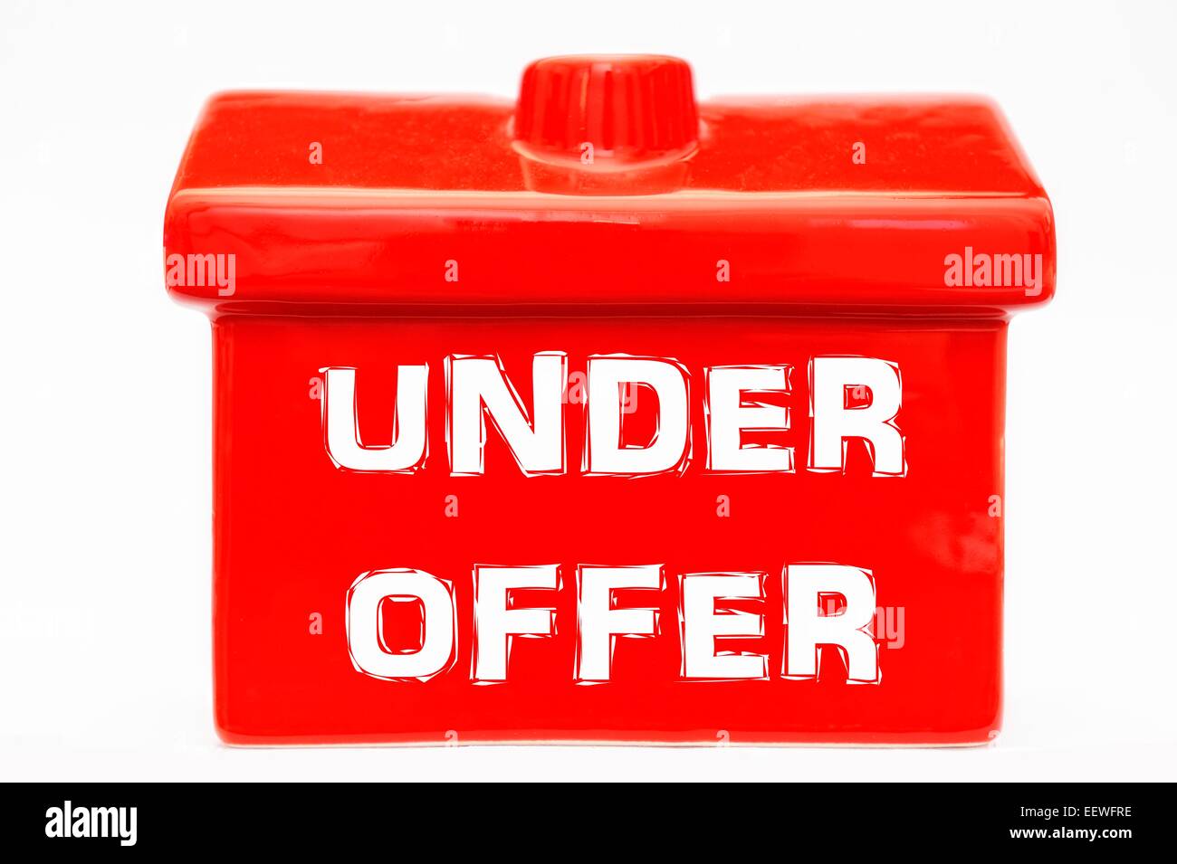 Red house under offer Stock Photo - Alamy