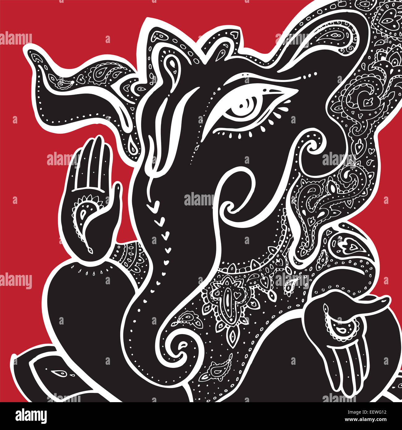 Ganesha Hand drawn illustration Stock Photo - Alamy