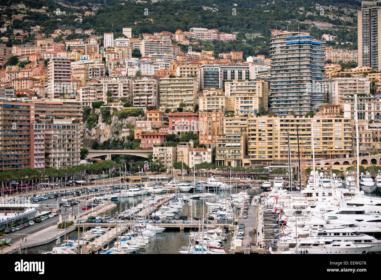 Monaco Harbour, Monte Carlo, view. Horizontal shot Stock Photo - Alamy