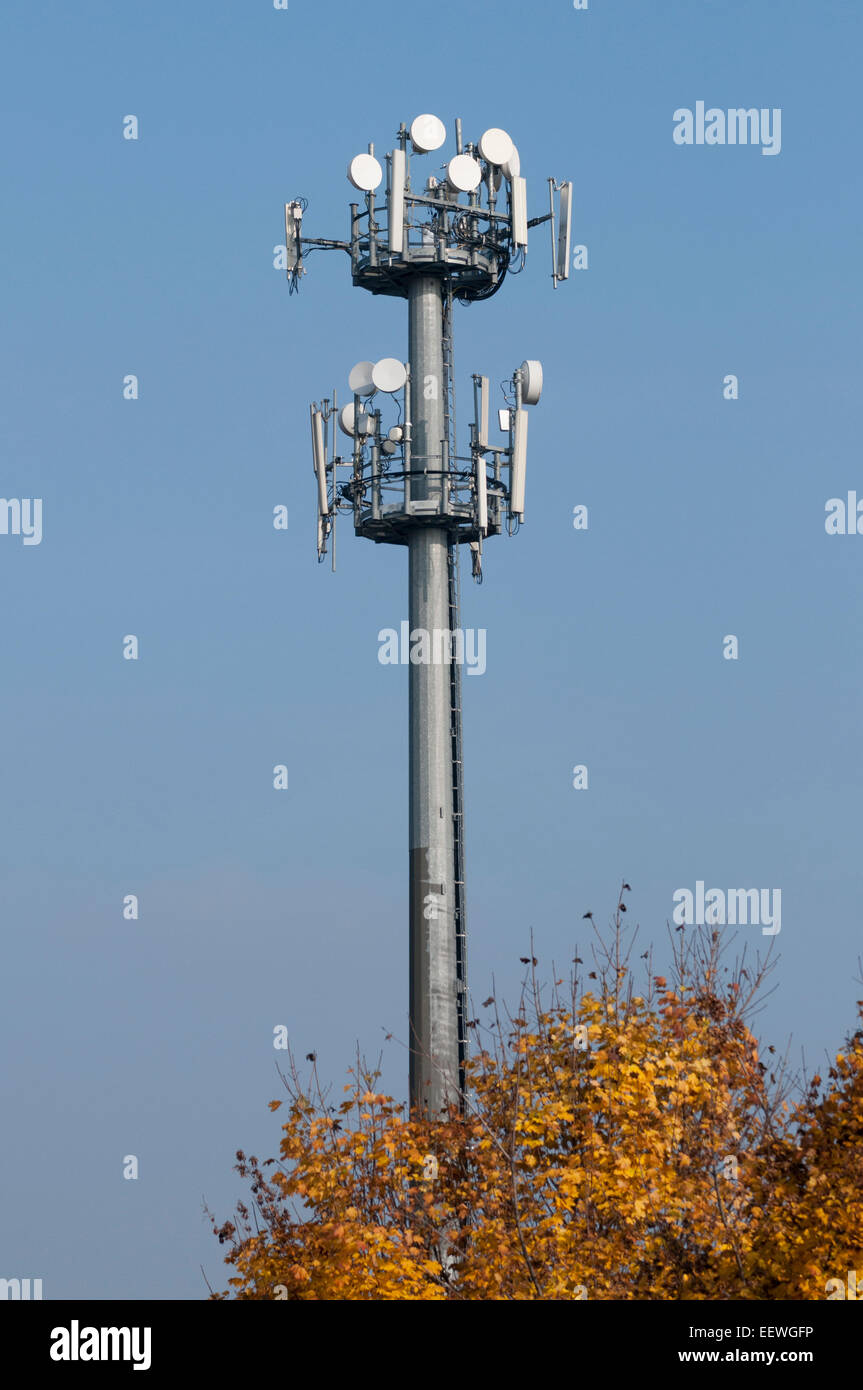 pylon with antennas and repeaters for radio signal Stock Photo - Alamy