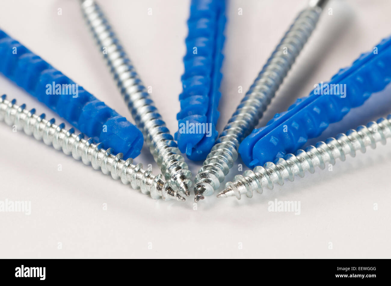 Rawbolts with wall dowels, closeup shot, local focus Stock Photo - Alamy