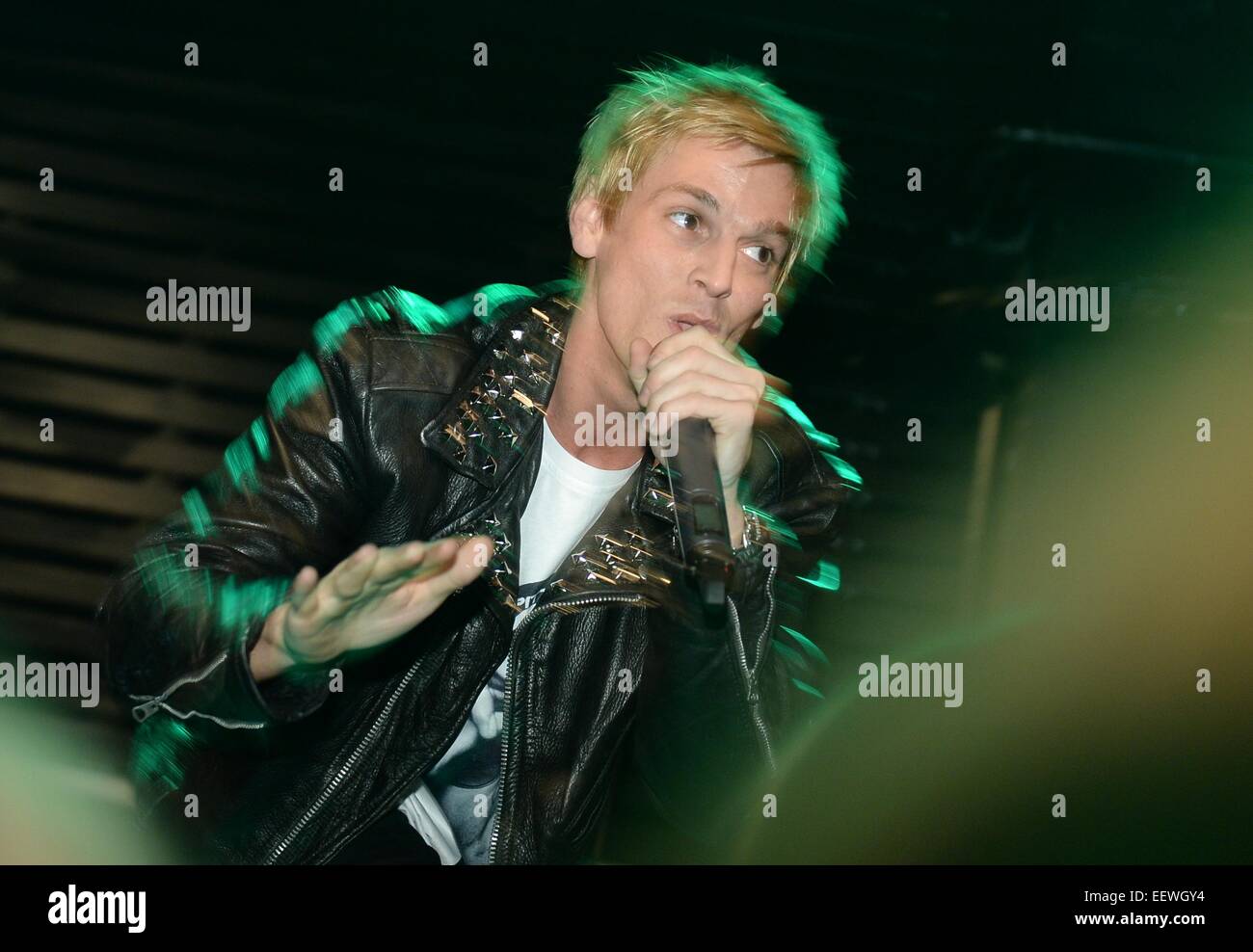 Berlin, Germany. 21st Jan, 2015. US-American pop singer Aaron Carter ...