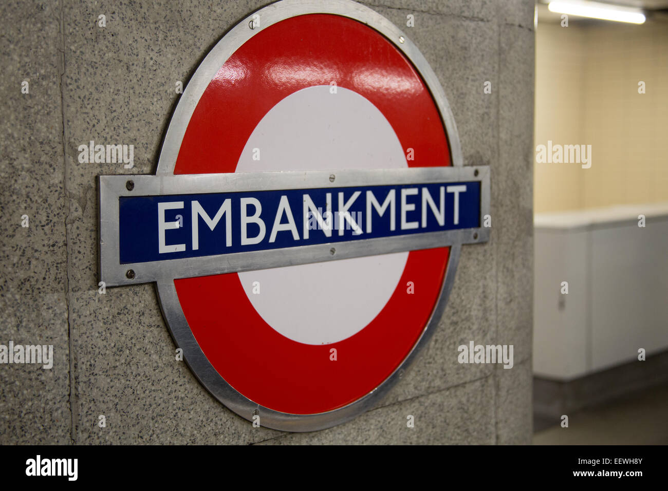 Embankment underground sign Stock Photo - Alamy