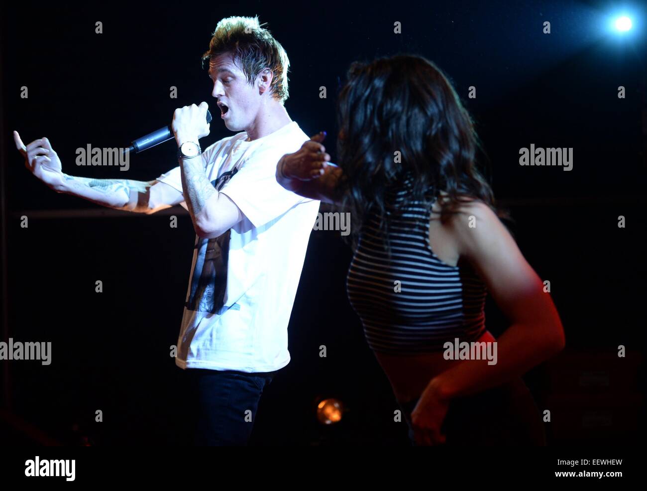 Berlin, Germany. 21st Jan, 2015. US-American pop singer Aaron Carter ...