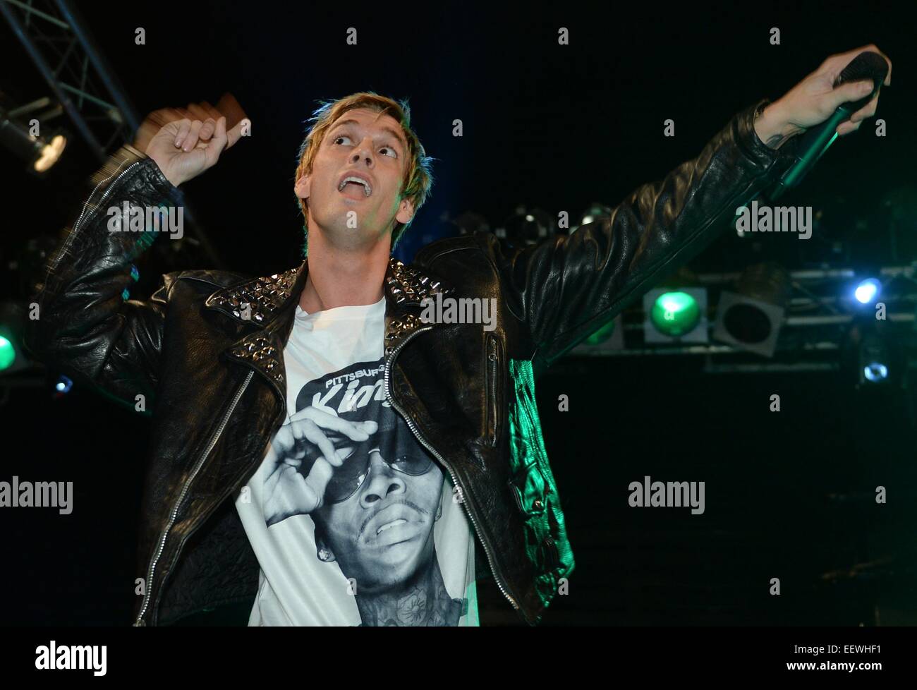 Berlin, Germany. 21st Jan, 2015. US-American pop singer Aaron Carter ...