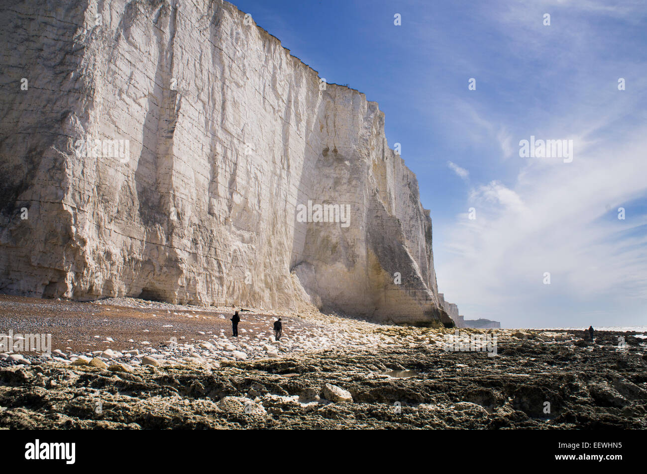 The Seven Sisters white chalk cliffs Stock Photo - Alamy