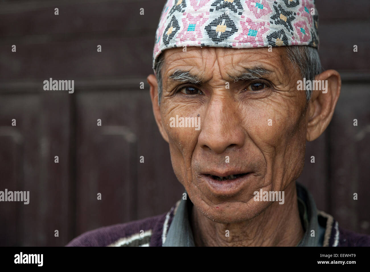 Wrinkled face nepal hi-res stock photography and images - Alamy