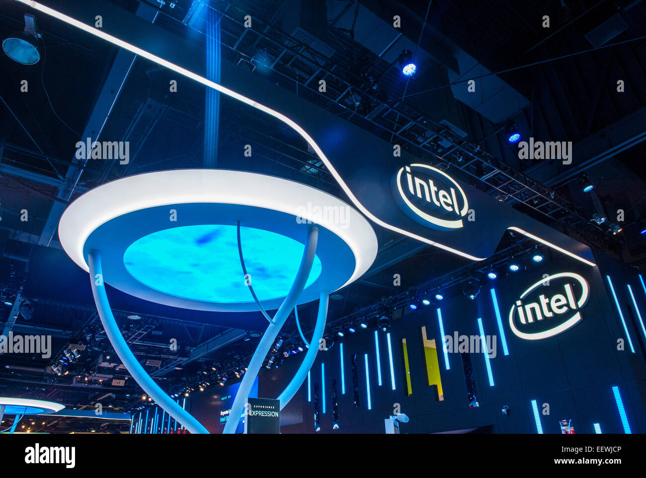 The Intel booth at the CES show held in Las Vegas Stock Photo - Alamy