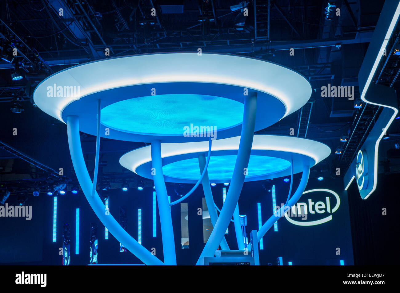 The Intel booth at the CES show held in Las Vegas Stock Photo - Alamy