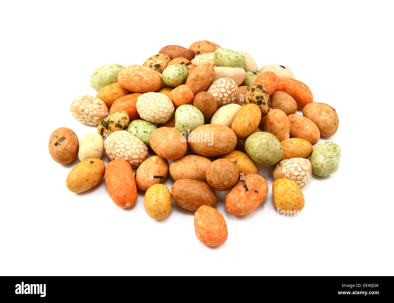 Seaweed peanuts, isolated on a white background Stock Photo - Alamy
